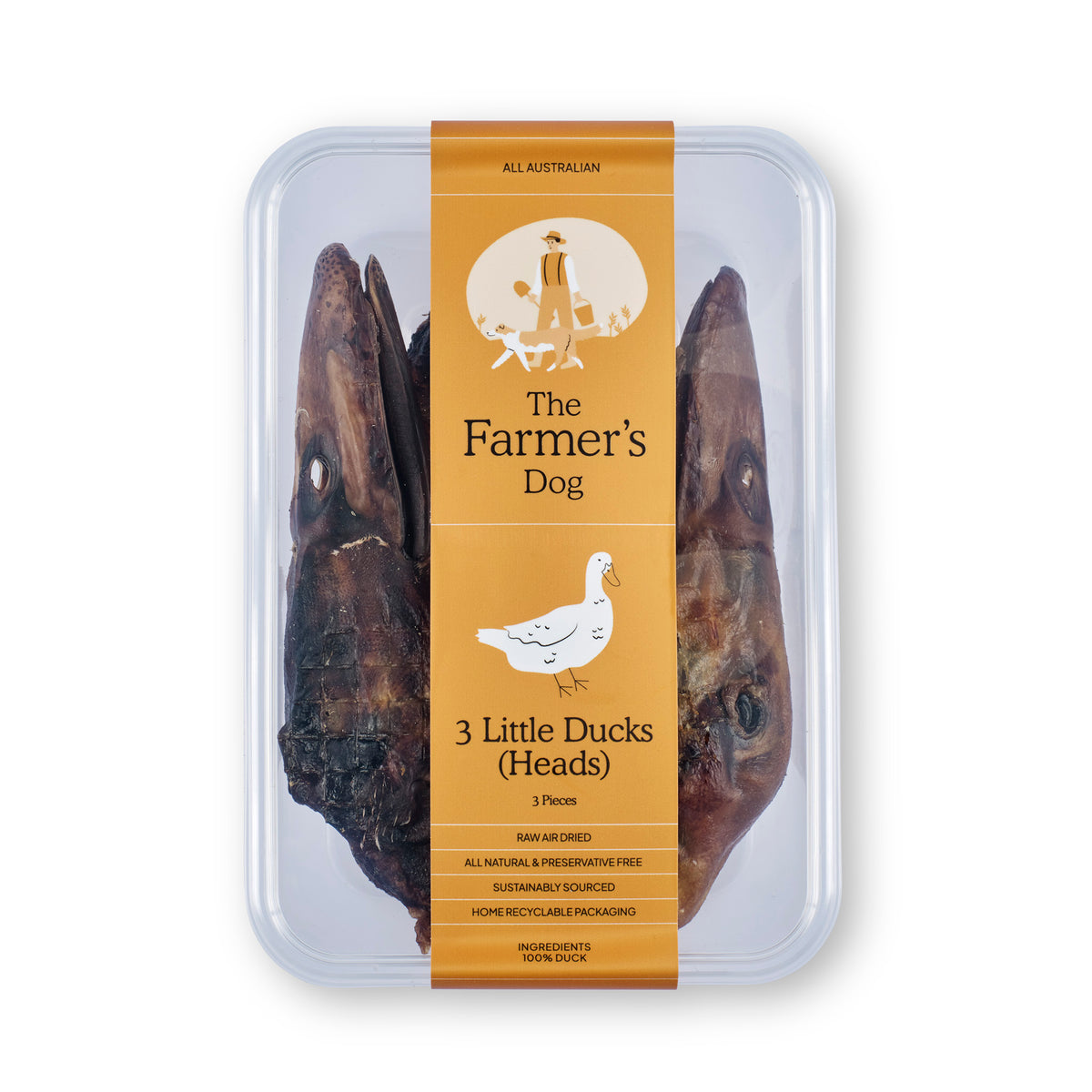 Raw Air Dried 3 Little Ducks Heads - tasty treats for your dog ...